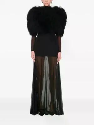 OW Kya Mesh-panel Maxi Dress