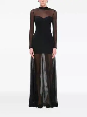 OW Kya Mesh-panel Maxi Dress