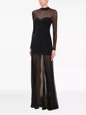 OW Kya Mesh-panel Maxi Dress