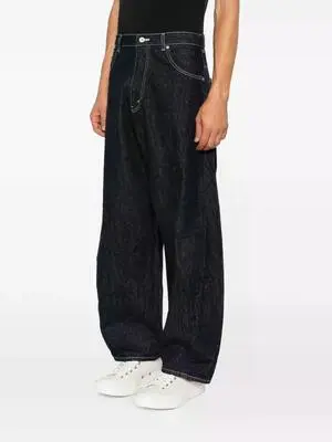Comme Des Garçons Contrast-stitch Wide-leg Jeans