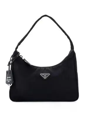 Prada Re-edition 2000 Tessuto Mini Hobo Bag - Black