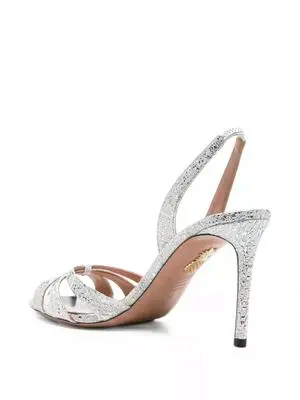 AQUAZZURA Metallic-effect Slingback Sandals