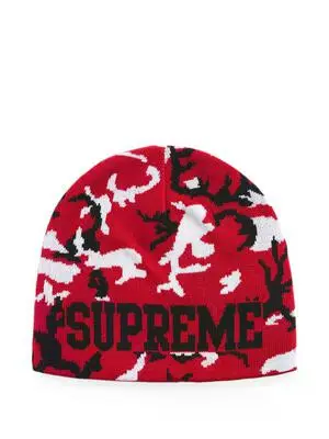 Supreme Camouflage-pattern Beanie Hat - Red