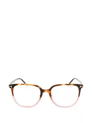 TOM FORD Tortoiseshell-effect Rectangle-frame Glasses - Brown