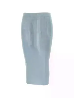 KANGRA Ribbed-knit Lurex-blend Skirt - Blue