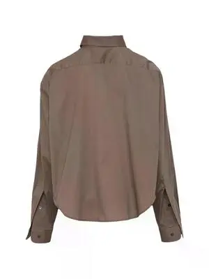 Vaquera Button-down Curved-hem Shirt - Brown