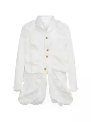 Comme Des Garçons Ruffled Gathered Blazer - White