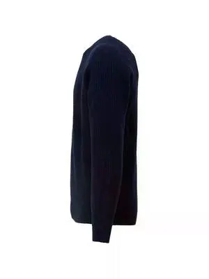 AMARANTO Ribbed-knit Henley Sweater