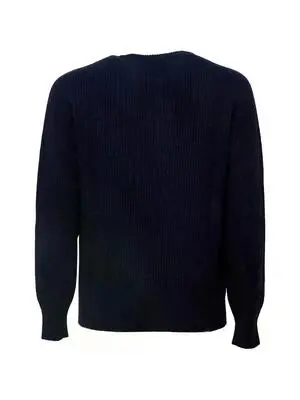 AMARANTO Ribbed-knit Henley Sweater