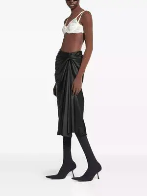 Balenciaga Draped Raw-edge Midi Skirt
