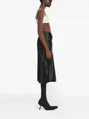 Balenciaga Draped Raw-edge Midi Skirt