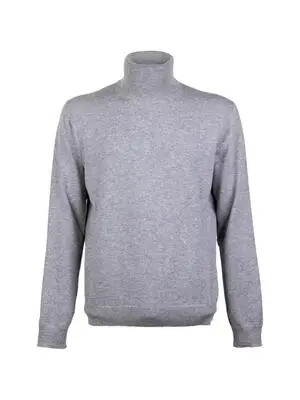 Malo Roll-neck Knitted Sweater - Grey