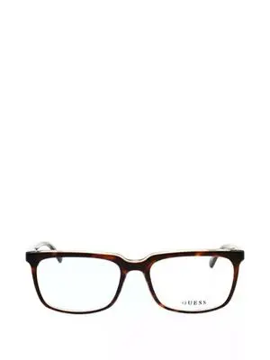 Guess Logo-detail Rectangle-frame Glasses - Black