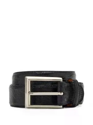 Magnanni Cocoarcade Lizard-effect Leather Belt - Black