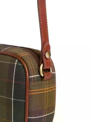 Barbour Tartan-pattern Leather-trim Shoulder Bag
