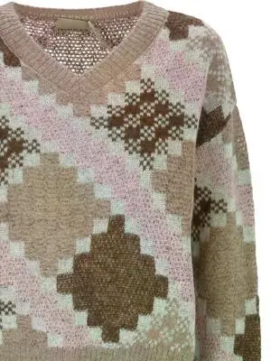 PENNYBLACK Argyle-knit V-neck Sweater