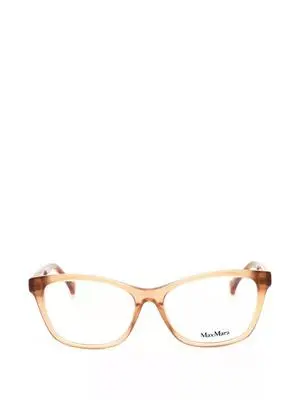 Max Mara Rectangle-frame Glasses - Brown