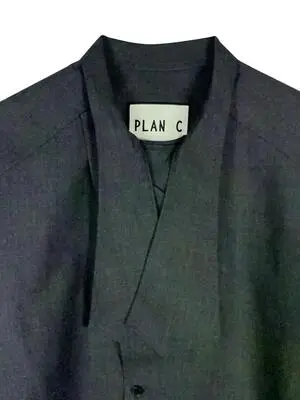 Plan C Scarf-detail Long-sleeve Shirt