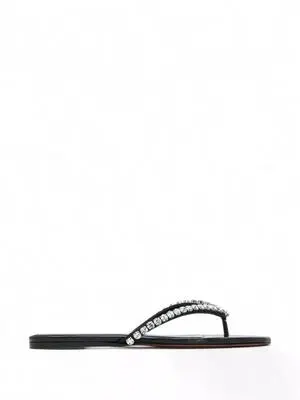 Amina Muaddi Gigi Crystal-embellished Thong Sandals - Black