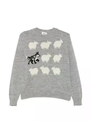 Max Mara Nitra Intarsia-knit Sweater - Grey