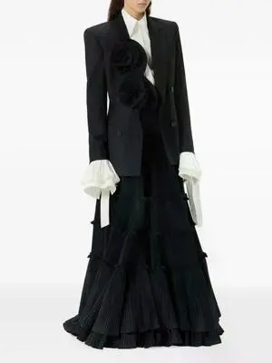 Blumarine Pleated Ruffled Maxi Skirt