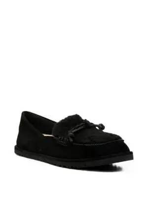 UGG Zora Shearling-trim Bow Loafers