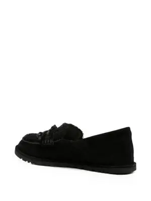 UGG Zora Shearling-trim Bow Loafers