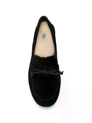 UGG Zora Shearling-trim Bow Loafers