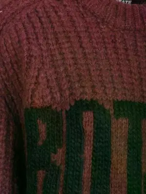 ROTATE BY BIRGER CHRISTENSEN Logo-intarsia Ribbed-knit Sweater