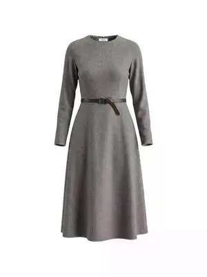 GRAN SASSO Belted Long-sleeve Midi Dress