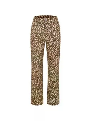 Dkny Leopard-print Straight-leg Jeans