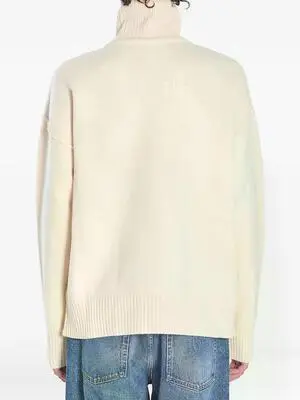 AMI Paris De Coeur Turtleneck Sweater - Neutrals