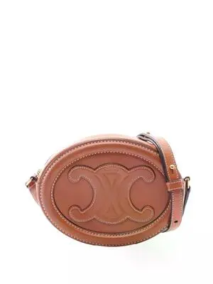 Celine 2000-2026 Small Calfskin Cuir Triomphe Oval Crossbody Bag - Brown