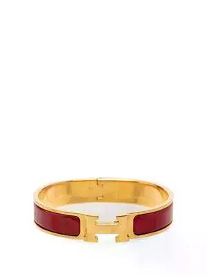 Hermès 2000-2026 Narrow Enamel Clic H Bracelet Pm Costume Bracelet - Red