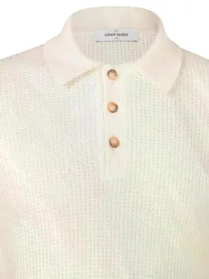 GRAN SASSO Waffle-knit Wool Polo Shirt