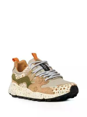 FLOWER MOUNTAIN Yamano 3 Uni Animal-print Panelled Sneakers - Neutrals