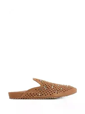 PEDRO GARCIA Braidy Crystal-embellished Flat Mules
