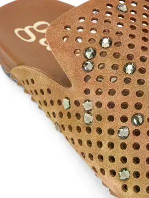 PEDRO GARCIA Braidy Crystal-embellished Flat Mules