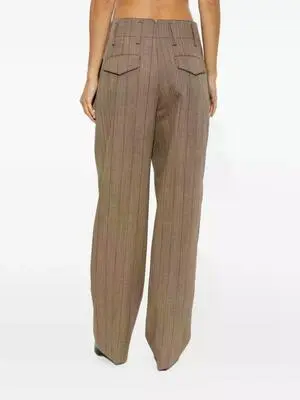 AMI Paris Brown Striped Wool Two-pleats Trousers