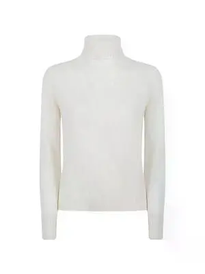 ALLUDE Roll-neck Ribbed-trim Sweater - White
