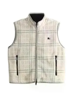 Burberry Check Wool Cashmere-blend Fleece Gilet