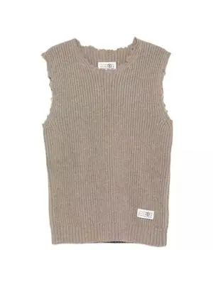 MAISON MARGIELA Distressed Ribbed-knit Vest