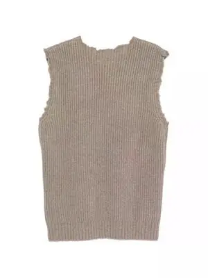 MAISON MARGIELA Distressed Ribbed-knit Vest