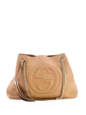 Gucci Soho Chain Strap Leather Medium Shoulder Bag Neutrals