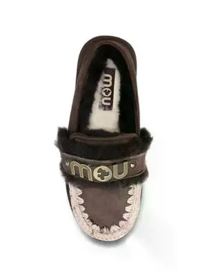 Mou Logo-plaque Crochet-trim Slippers