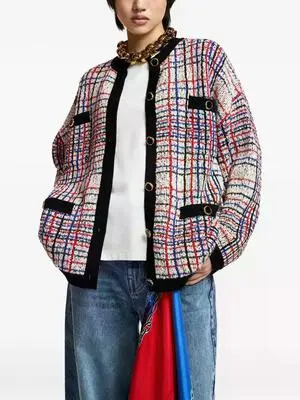 Essentiel Antwerp Kannel Checked-knit Cardigan - Neutrals