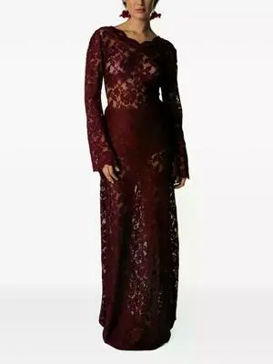 MIAU BY CLARA ROTESCU Amarante Long-sleeve Maxi Dress