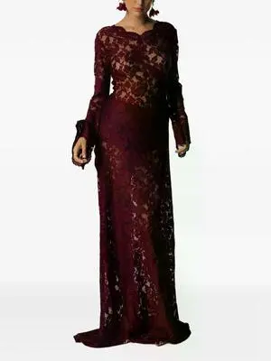 MIAU BY CLARA ROTESCU Amarante Long-sleeve Maxi Dress