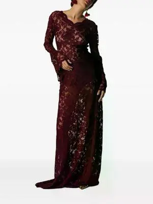 MIAU BY CLARA ROTESCU Amarante Long-sleeve Maxi Dress