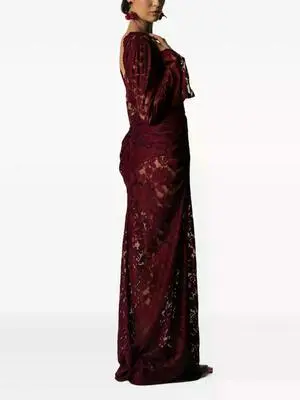 MIAU BY CLARA ROTESCU Amarante Long-sleeve Maxi Dress